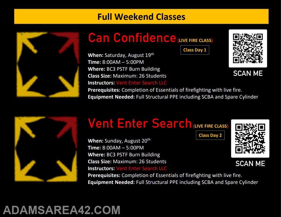 Butler County Fire Chief's Association Fire School Weekend - Adams Area ...