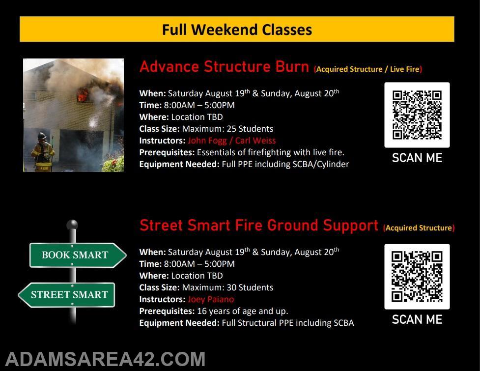 Butler County Fire Chief's Association Fire School Weekend - Adams Area ...